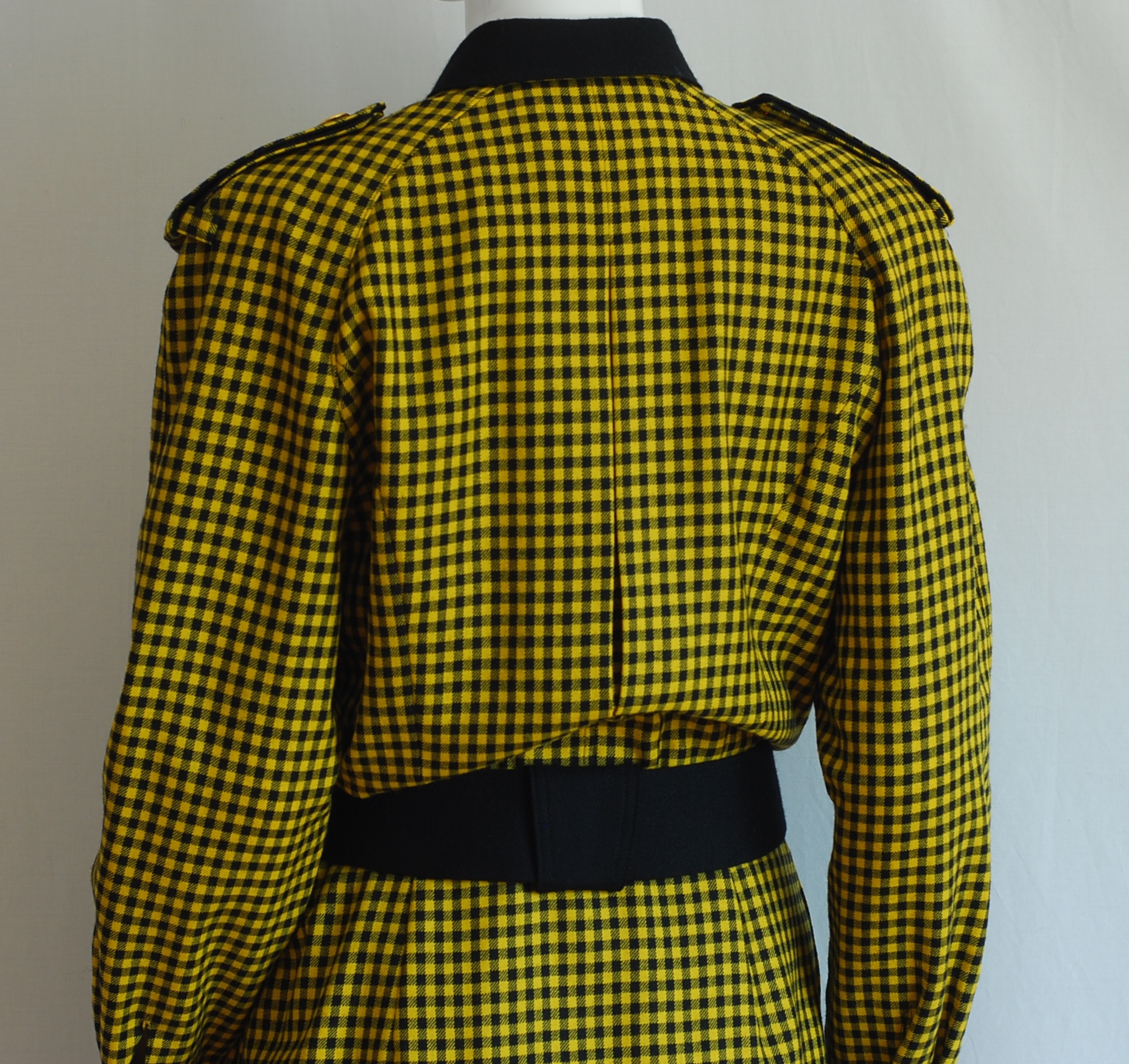 Ellen Ombre Double Breasted Black & Yellow Wool Coat Dress – Japan ...