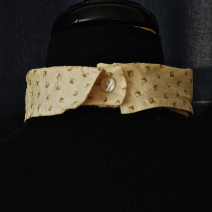 1940’s Ivory Coloured Silk Jabot With Small Square Two Tone Pattern ...
