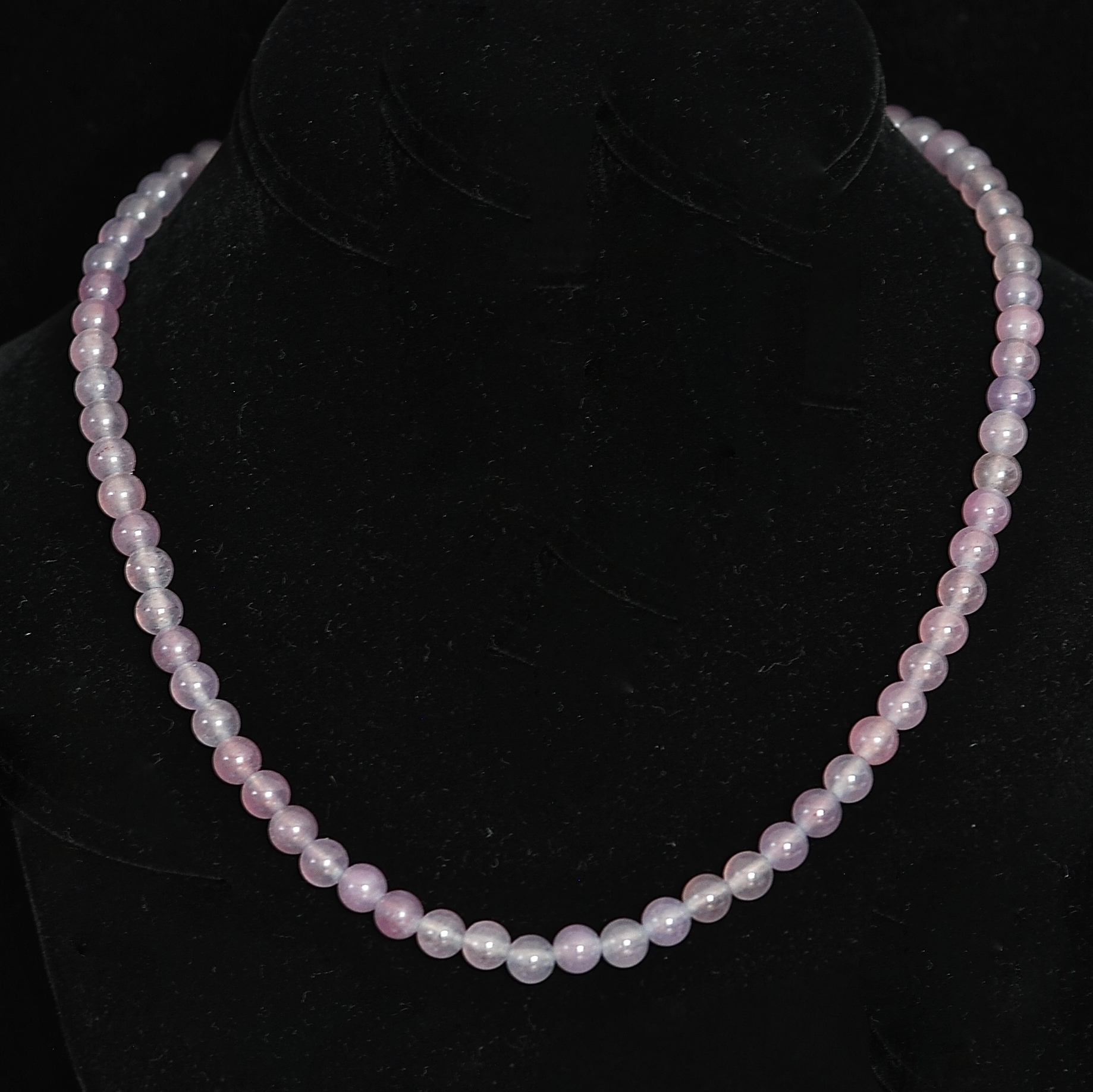 Periwinkle Quartz Single Strand Necklace With Unique Sterling Silver ...