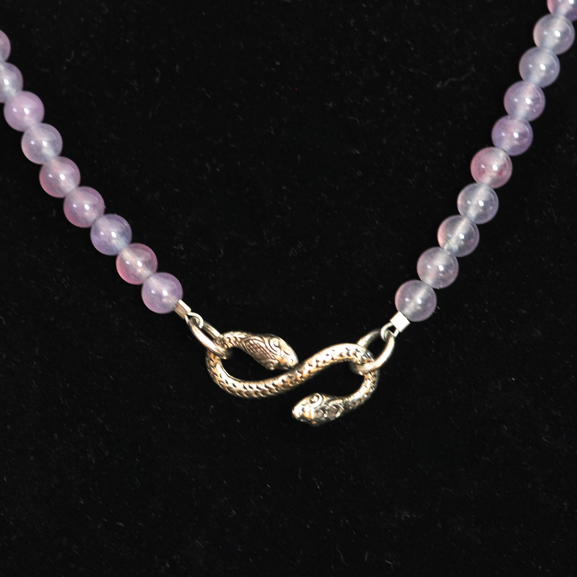 Periwinkle Quartz Single Strand Necklace With Unique Sterling Silver ...