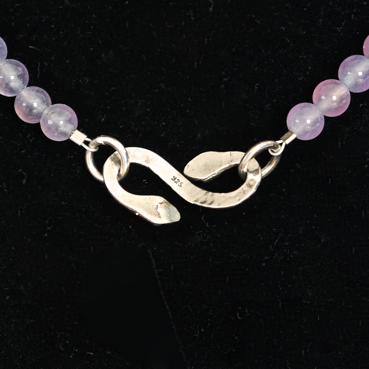 Periwinkle Quartz Single Strand Necklace With Unique Sterling Silver ...